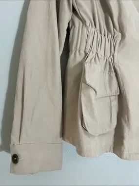 miami | Jackets & Coats | Mi Ami Tan Asymmetrical Zip Utility Jacket ...